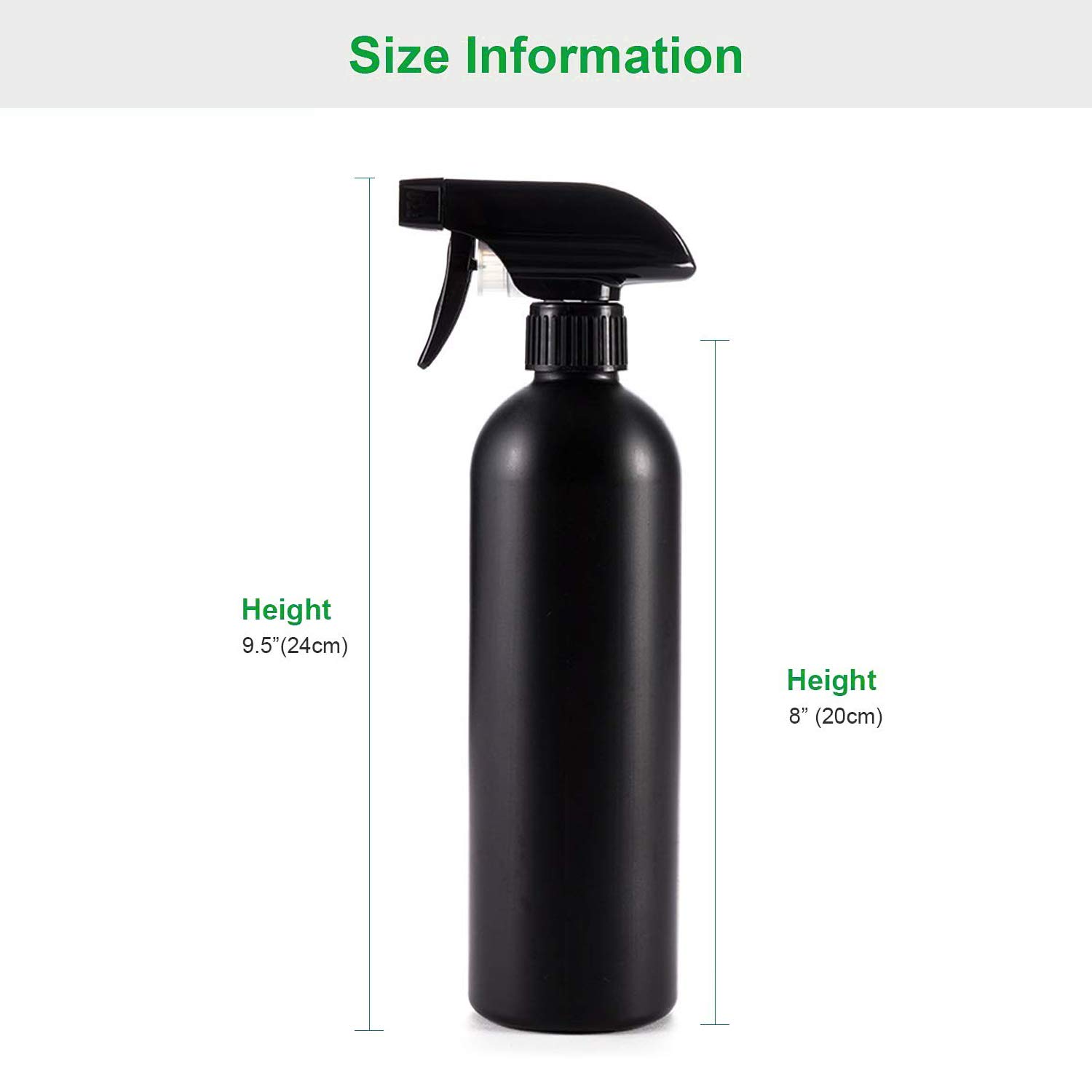 Cindy's Tape Plastic Spray Bottles Black for Cleaning Solutions 16 oz (Pack of 4), Heavy Duty Opaque Refillable Reusable Empty anti-degradation Leak-proof Sprayers for Home Garden Plant Kitchen