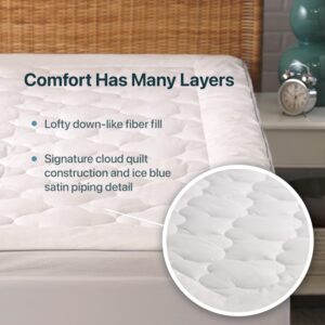 Allied Home Cooling Mattress Topper - 250 TC, 100% Cotton Mattress Cover, Thick Mattress Topper - Cotton Mattress Pad, Down Alternative Mattress Topper - Full, 54” x 75” x 1”