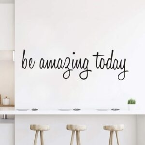 wall decals stickers inspirational be amazing today vinyl positive wall saying peel and stick motivational quotes decal for home bedroom living room decor decoration (1) (black) (black) (black)