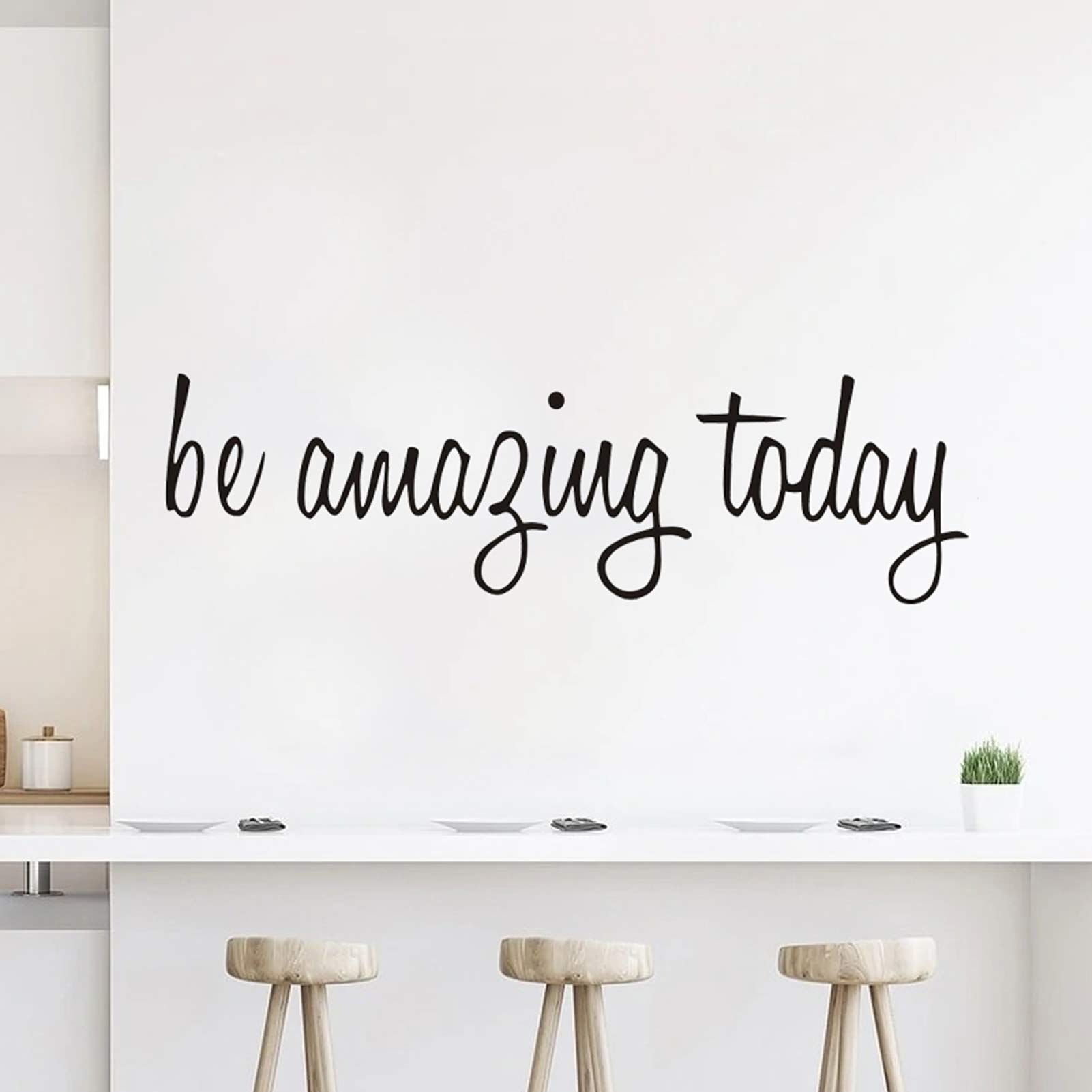 Wall Decals Stickers Inspirational Be Amazing Today Vinyl Positive Wall Saying Peel and Stick Motivational Quotes Decal for Home Bedroom Living Room Decor Decoration (1) (Black) (Black) (Black)