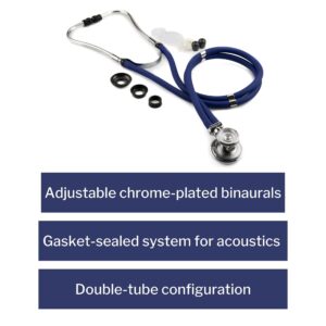 McKesson LUMEON Sprague Rappaport Stethoscope, Double-Sided Chestpiece, Blue, 22 in, 1 Count