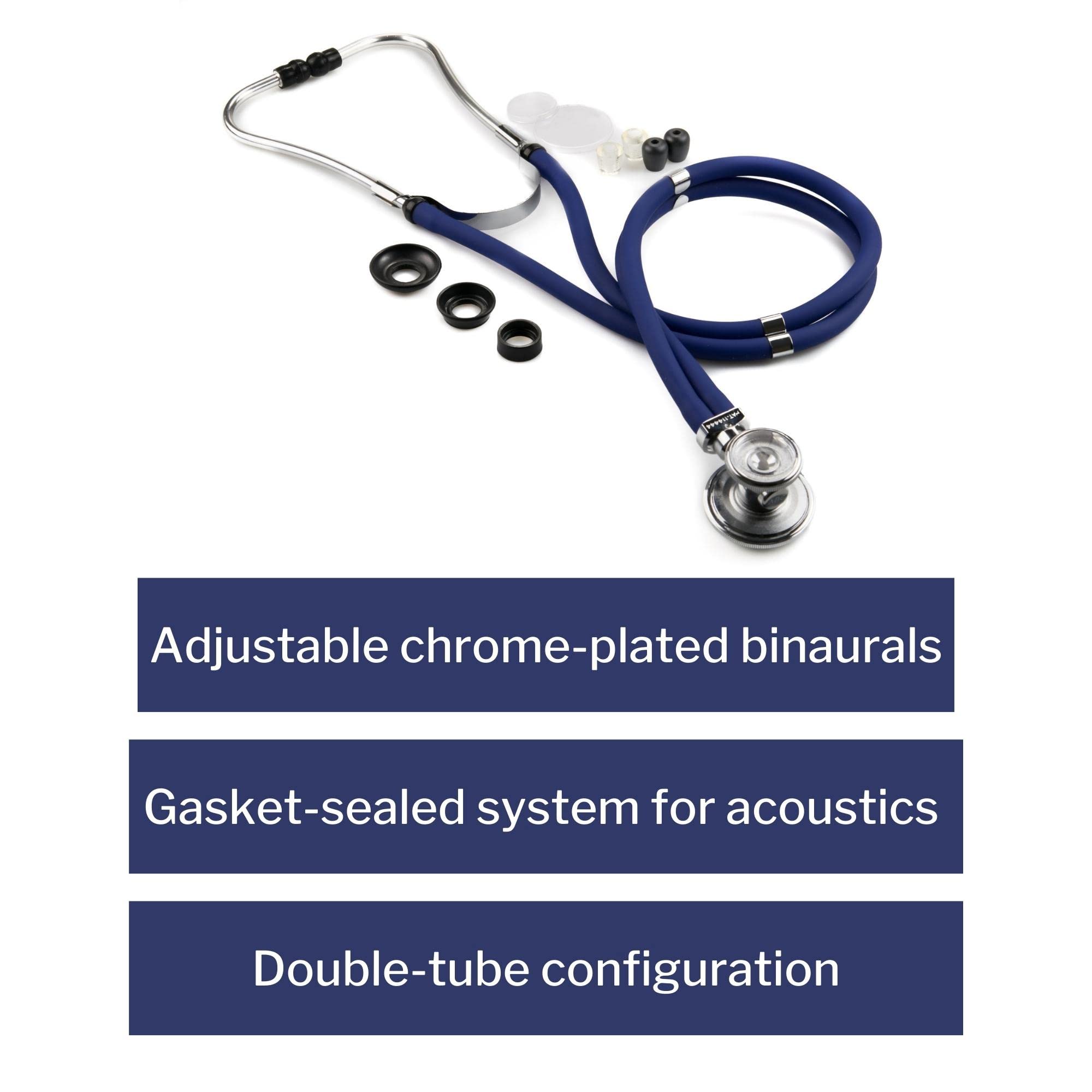 McKesson LUMEON Sprague Rappaport Stethoscope, Double-Sided Chestpiece, Blue, 22 in, 1 Count