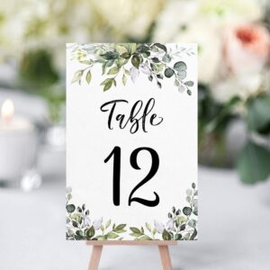 Printed Party Table Card Numbers Set, 1-40 and Head Table Card, Greenery