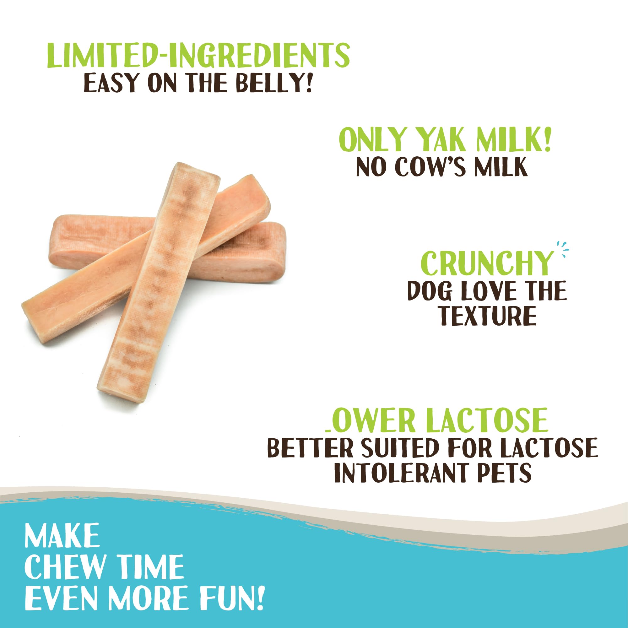 Raw Paws Himalayan Yak Chews for Dogs, Medium Chews (3-Count) - Himalayan Cheese for Medium Dogs - Yak Bones for Dogs - Yak Milk Bones for Dogs - Dog Cheese Chews Himalayan -Yak Chews for Medium Dogs