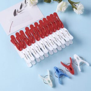 Foshine Clothes Pins for Crafts 48 Pack Clothes Clips Drying Clothing Clips Colored Laundry Clips Clothespins Plastic Pegs Windproof Clothespin Photo Paper Pegs Craft Clips Painting Display