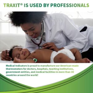 TraxIt 12 Pack - Fahrenheit - Children’s Axillary Thermometer - Continuous Read, Single-Use Pediatric Thermometer