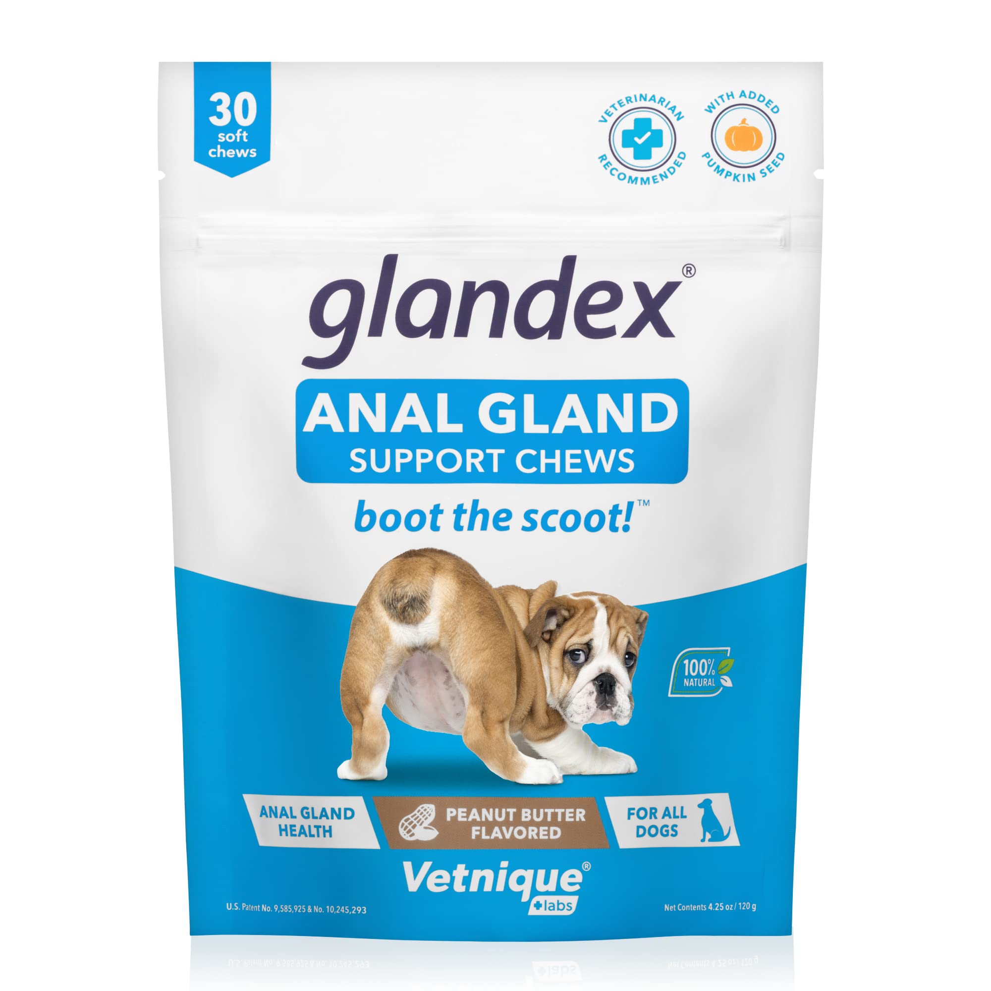 Glandex for Dogs Anal Gland Support Chews 30 Ct and Profivex 5-Strain Chews 30 Ct Bundle, Anal Gland Supplement for Dogs, Hickory Pork Flavor 5-Strain Clinical-Strength Digestive Probiotics for Dogs