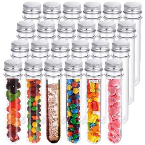 24 pcs plastic test tubes,45 ml clear test tube with caps,140 x 25 mm test tube for candy storage,party,decoration,beads display,lab