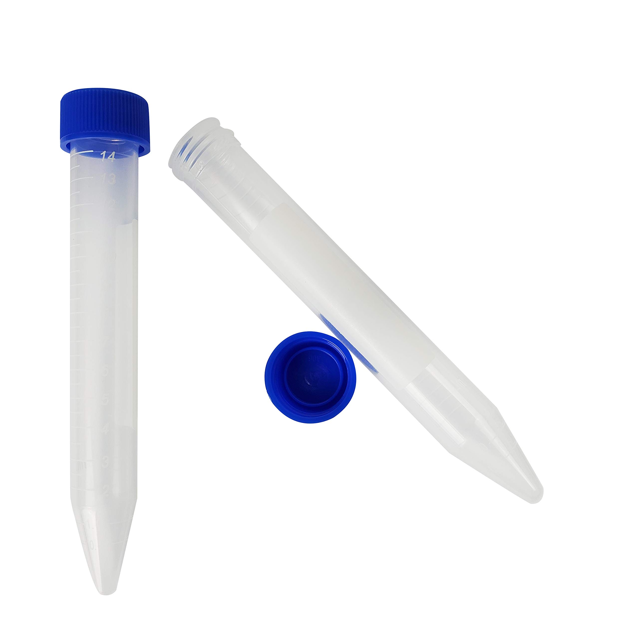 15 ml Conical Centrifuge Tube with Conical Bottom, Leakproof Screw Caps, Sterile, Polypropylene (PP), Rack Packed (Pack of 50)