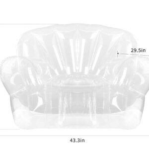 HEYOH Inflatable Chair, Transparent Clear Blow Sofa Seat for Kids, Teens Room,Funny Indoor/Outdoor Furniture for Swimming Pool,Dorm,Yard,Parties & Events -100% Waterproof & Holds 220lbs