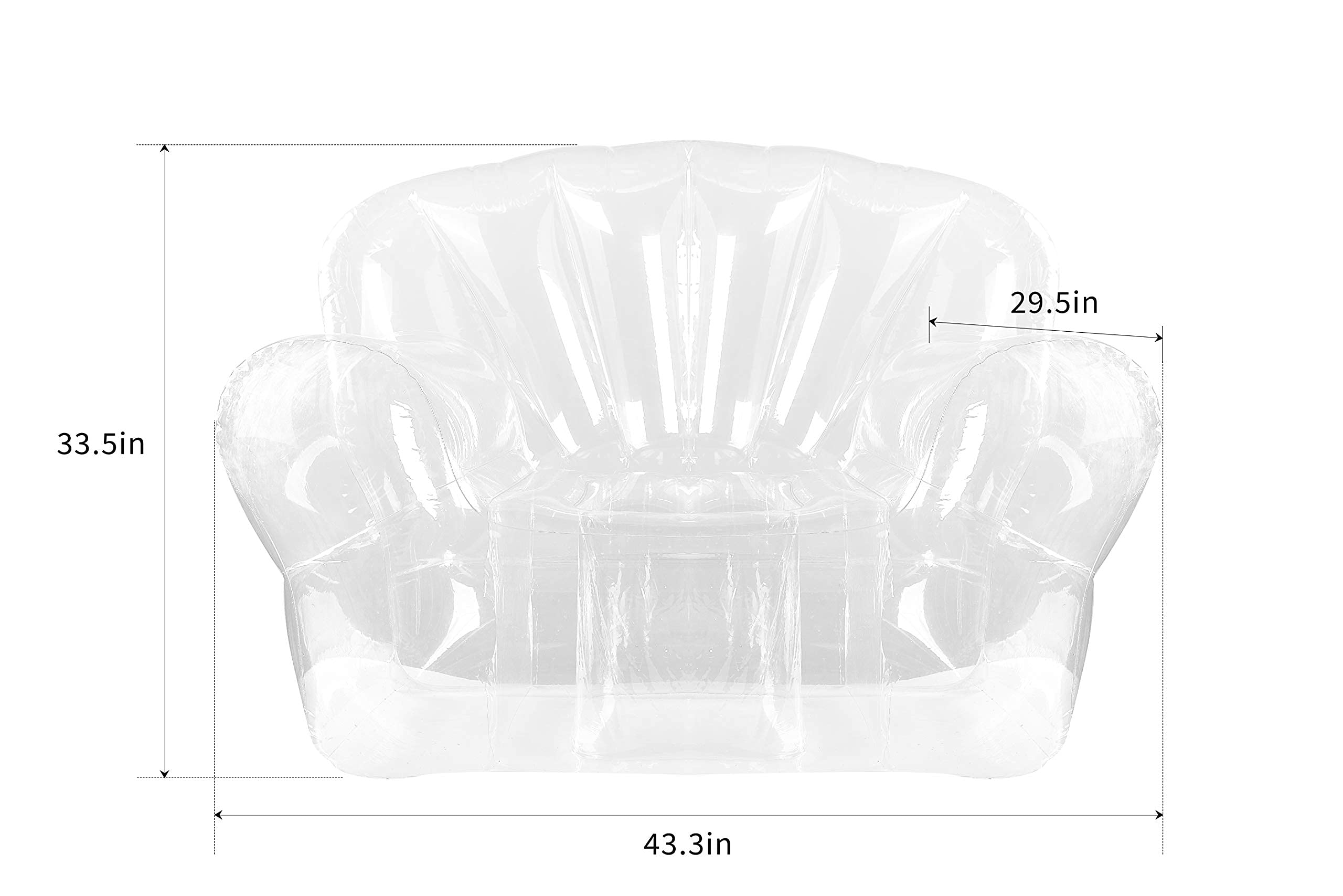 HEYOH Inflatable Chair, Transparent Clear Blow Sofa Seat for Kids, Teens Room,Funny Indoor/Outdoor Furniture for Swimming Pool,Dorm,Yard,Parties & Events -100% Waterproof & Holds 220lbs