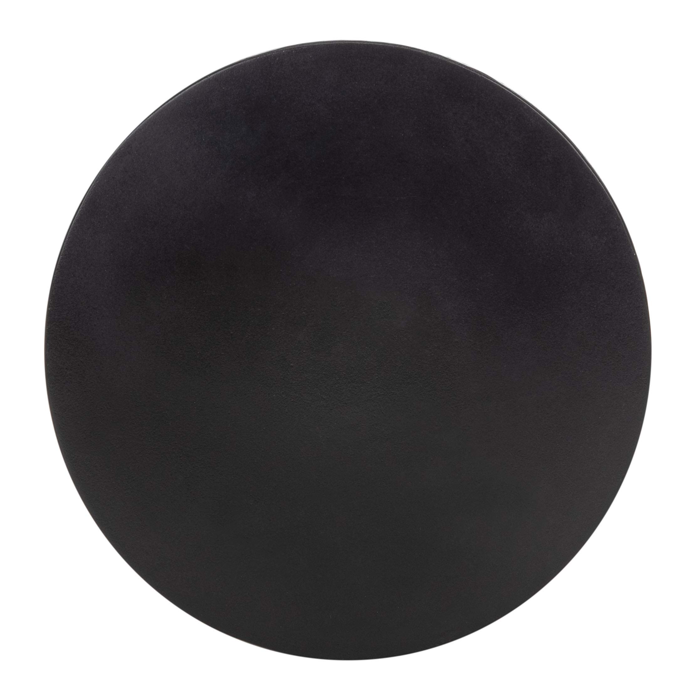 SAFAVIEH Outdoor Aishi Black Modern Concrete Round Accent Table