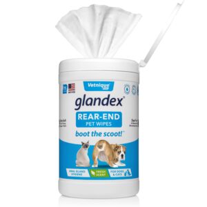 Glandex for Dogs 120ct Anal Gland Support Soft Chews and Glandex Pet Wipes 75ct Bundle - by Vetnique Labs