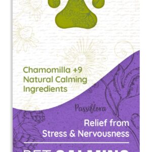 T-Relief Pet Calming for Dog & Cat Natural Comfort Remedy for Nervousness & Stress with Chamomile + 9 Soothing Actives Relaxing Herbal Relief - 90 Tablets