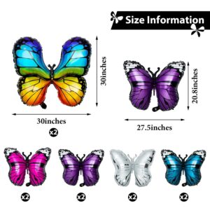 Sumind 10 Pcs Butterfly Balloons Butterfly Birthday Helium Foil Balloon Kit Butterfly Party Decoration for Butterfly Party Supplies Wedding Birthday