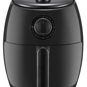 Maxi-Matic Personal Compact Space Saving Electric Hot Air Fryer Oil-Less Healthy Cooker, Timer & Temperature Controls, PFOA/PTFE Free, 1000-Watts, Black 2.1 Quart (Renewed)