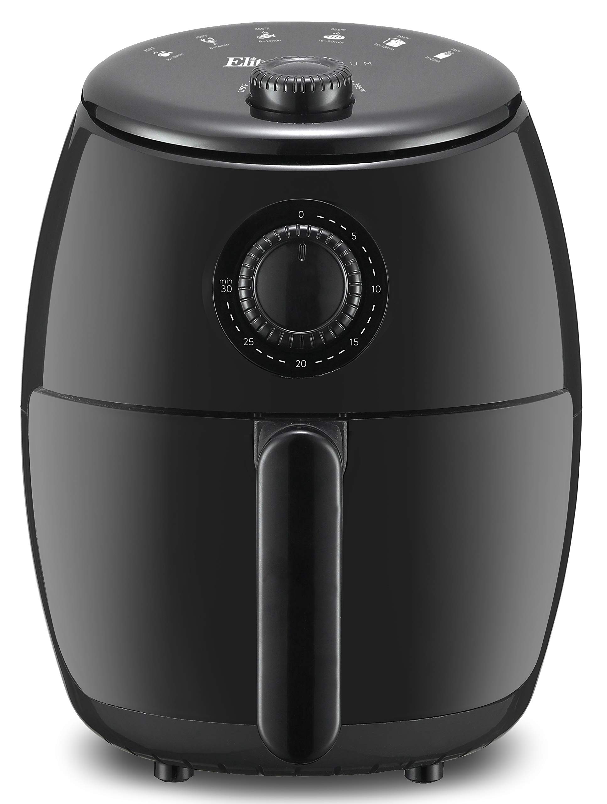 Maxi-Matic Personal Compact Space Saving Electric Hot Air Fryer Oil-Less Healthy Cooker, Timer & Temperature Controls, PFOA/PTFE Free, 1000-Watts, Black 2.1 Quart (Renewed)