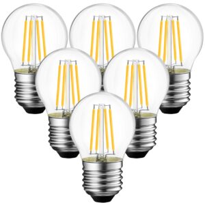 anwio g14 led filament globe bulb 4.5w(60w equivalent) dimmable 2700k warm white e26 screw base, decorative edison light bulb, ul-listed(6-pack)