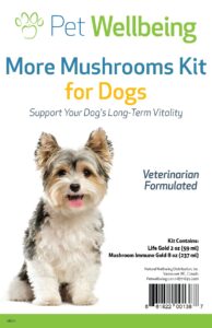 pet wellbeing more mushrooms kit for dogs - immune system support and antioxidant protection - vet-formulated with turkey tail, reishi, maitake, astragalus