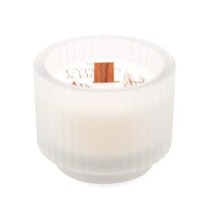 paddywax cypress & fir holiday artisan hand-poured scented candle, 5-ounce, white frosted