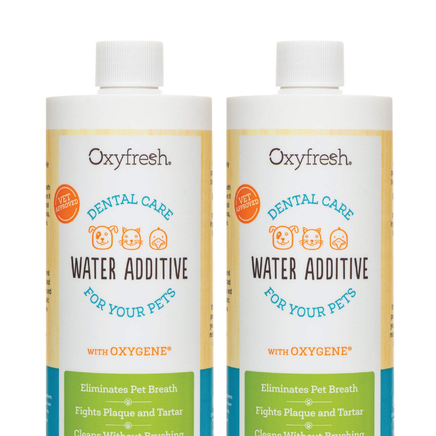 Oxyfresh Premium Pet Dental Care Solution Pet Water Additive: Best Way to Eliminate Bad Dog Breath and Cat Bad Breath - Fights Tartar & Plaque - So Easy, Just Add to Water! Vet Recommended 2 Pack