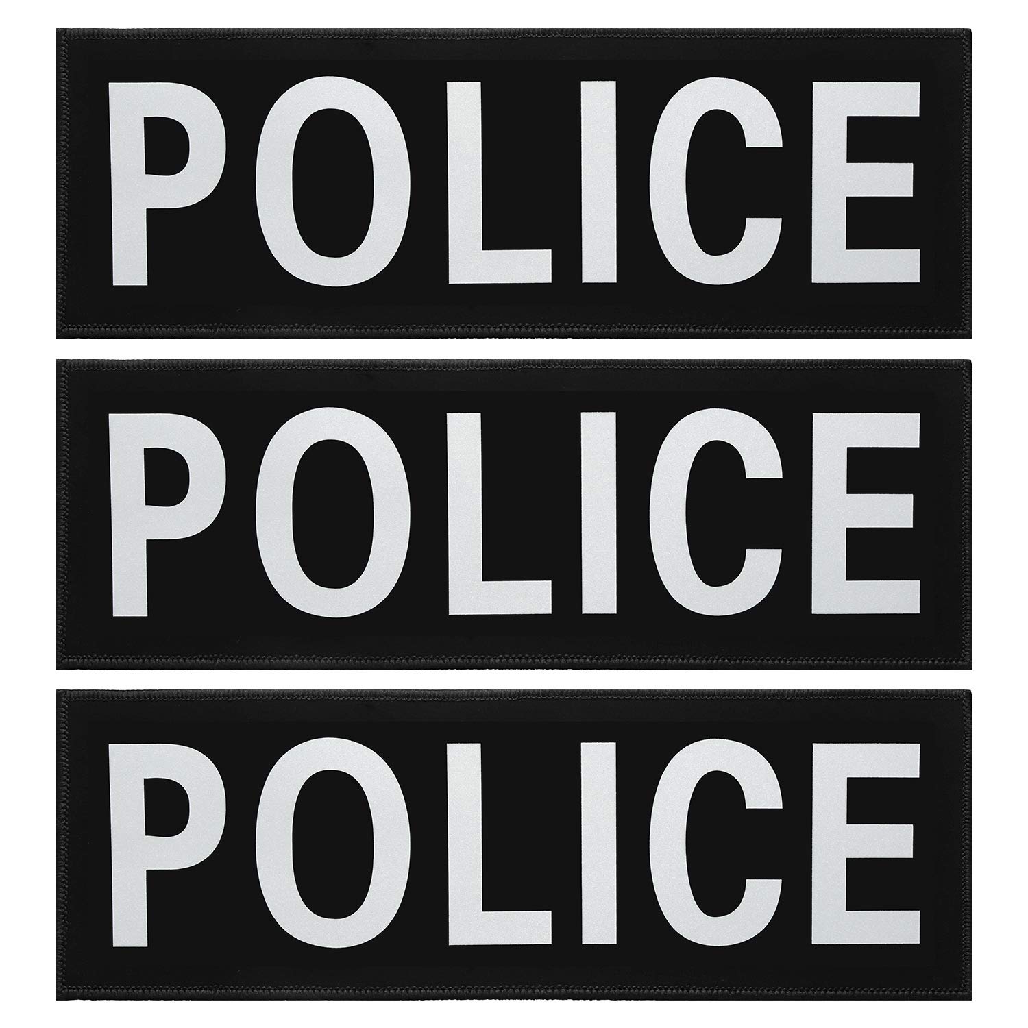 3 Pieces Police Patches for Vest 11 x 4 Inches Reflective Ultra Patch Black Police Patch Back Panel Police Patches for Police Vest Jacket Back Panel (28 x 10 cm/ 11 x 4 Inch)