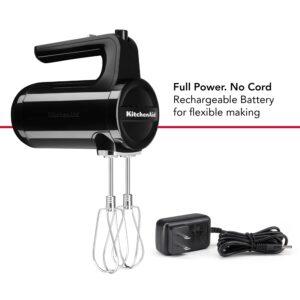 KitchenAid Cordless 7 Speed Hand Mixer - KHMB732| Onyx Black | 7.56 x 3.54 x 11.69 inches