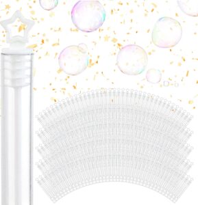 wedding bubbles bulk - white star top wands (100 count) individual mini bubble wand favors for weddings, celebration party favor for guests - stock your home