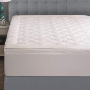 allied home cooling mattress topper - 250 tc, 100% cotton mattress cover, thick mattress topper - cotton mattress pad, down alternative mattress topper - full, 54” x 75” x 1”