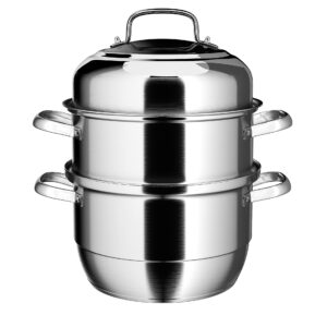 VENTION Large Indution Steamer Pot(32cm), 3 Tier Steamer for Cooking, 12 7/10 Inch Stainless Steel Steamer Pot for Cooking, Steam Pot for Dumpling