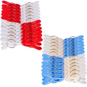 Foshine Clothes Pins for Crafts 48 Pack Clothes Clips Drying Clothing Clips Colored Laundry Clips Clothespins Plastic Pegs Windproof Clothespin Photo Paper Pegs Craft Clips Painting Display