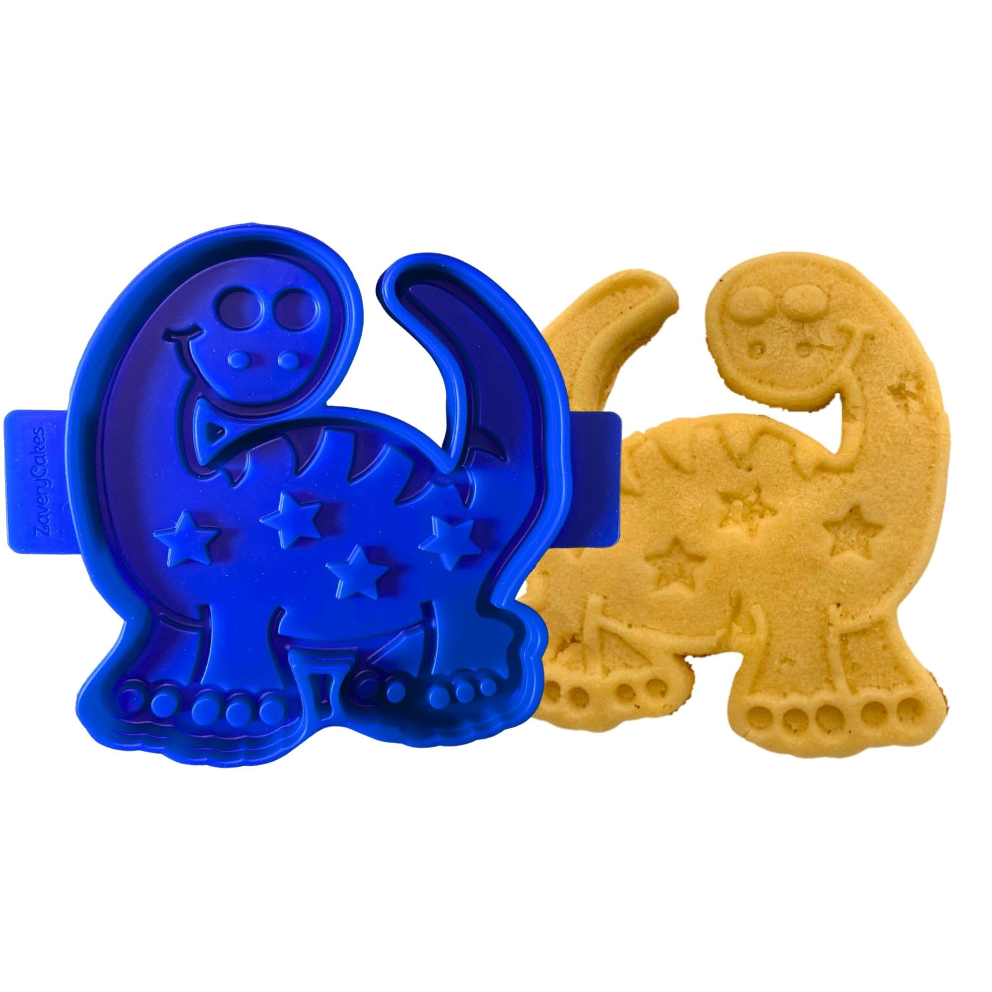 ZaveryCakes Pop-Culture Kitchenware Company, Dinosaur Silicone Mold, For Parties, Pancakes, Pizza, Cakes, Brownie, Chocolate, Eggs and More, Non-Stick, Food-Grade Baking Mold, Dishwasher Safe