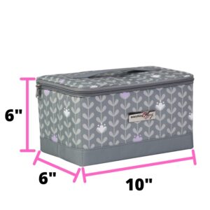 Everything Mary Sewing Case Grey Leaf Print EVM12861-1