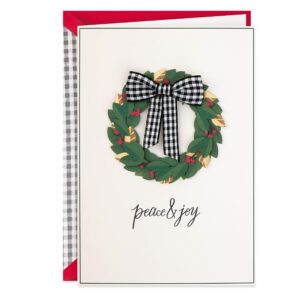 hallmark signature christmas card (peace and joy wreath)