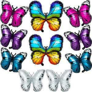 sumind 10 pcs butterfly balloons butterfly birthday helium foil balloon kit butterfly party decoration for butterfly party supplies wedding birthday