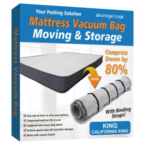 king/cal-king foam mattress vacuum bag for moving, storage, vacuum seal mattress bag with straps