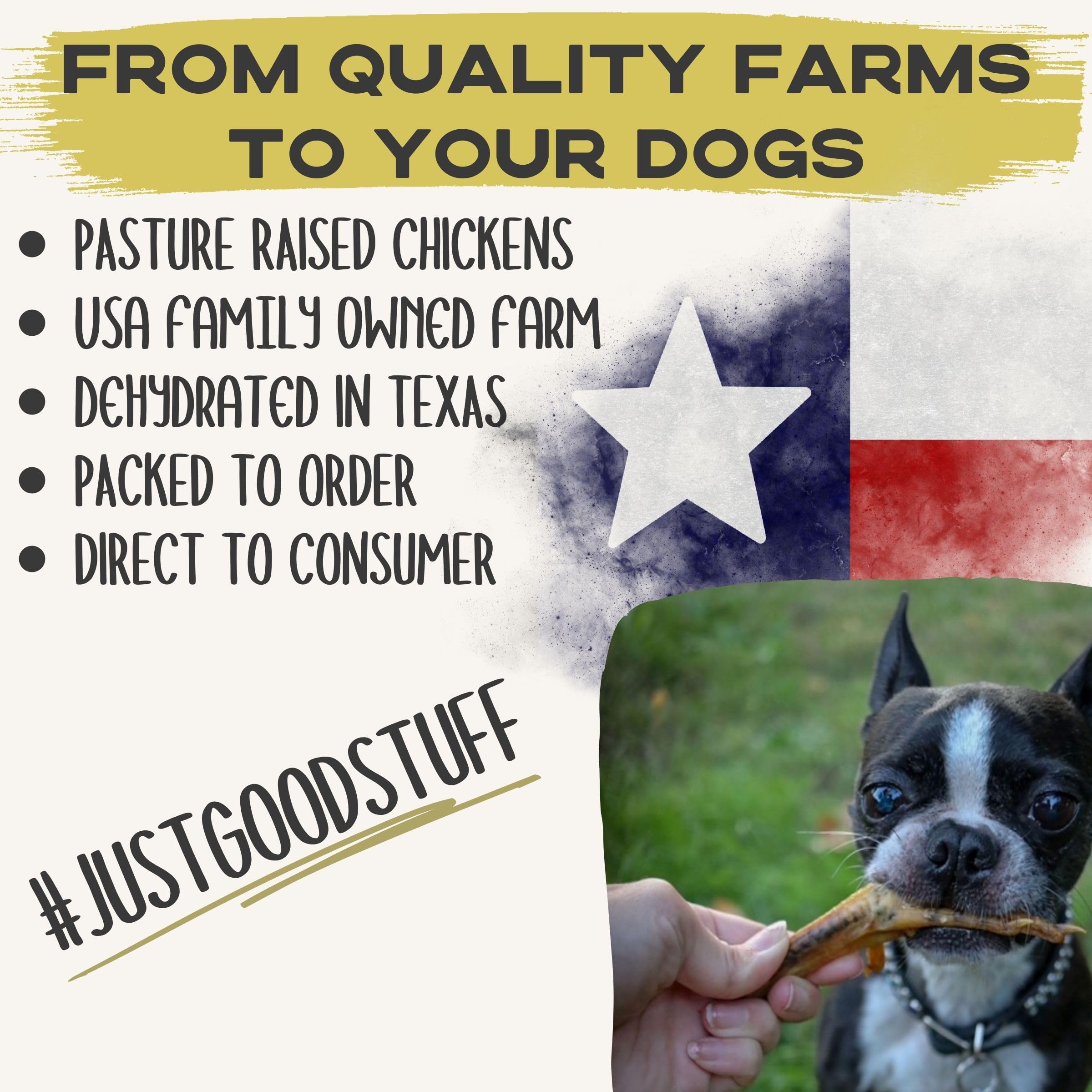 JACK'S PREMIUM Dehydrated Chicken Feet for Dogs- All Natural Dental Dog Chews Single Ingredient Chicken Treat Made in The USA (Chicken, 45 Count)