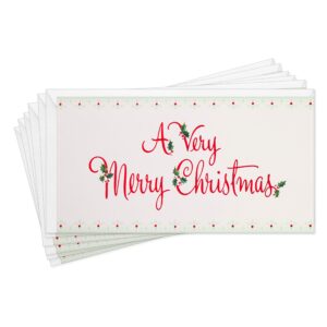 hallmark pack of christmas money or gift card holders, very merry (6 holiday cards with envelopes)