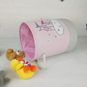 KUNRO Large Sized Round Storage Basket Organizer Bin Laundry Hamper for Nursery Clothes Toys