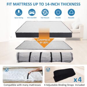 King/Cal-King Foam Mattress Vacuum Bag for Moving, Storage, Vacuum Seal Mattress Bag with Straps