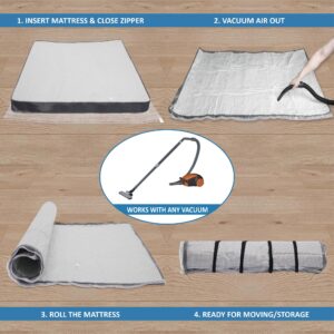 King/Cal-King Foam Mattress Vacuum Bag for Moving, Storage, Vacuum Seal Mattress Bag with Straps