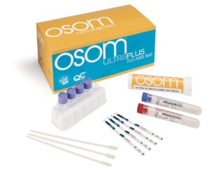 sekisui diagnostics osom ultra plus flu a&b test kit, 25 tests plus 2 additional tests for external qc