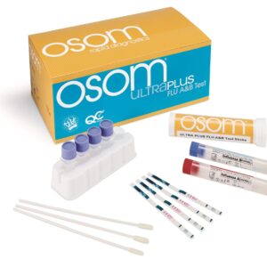 Sekisui Diagnostics Osom Ultra Plus Flu A&B Test Kit, 25 tests plus 2 additional tests for external QC