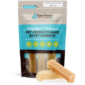 raw paws himalayan yak chews for dogs, medium chews (3-count) - himalayan cheese for medium dogs - yak bones for dogs - yak milk bones for dogs - dog cheese chews himalayan -yak chews for medium dogs