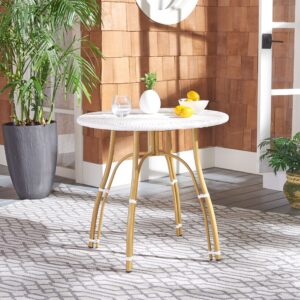 safavieh pat4011c outdoor kylie white rattan bistro table