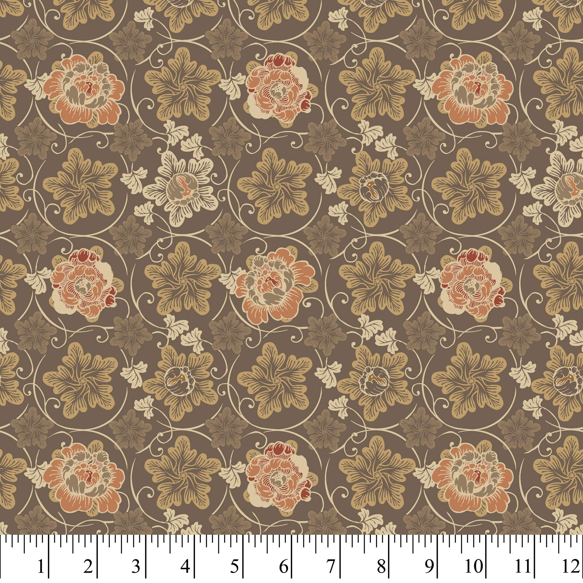 Vine Floral Cotton Fabric by The Yard