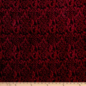 shannon minky luxe cuddle seal lace cardinal, fabric by the yard