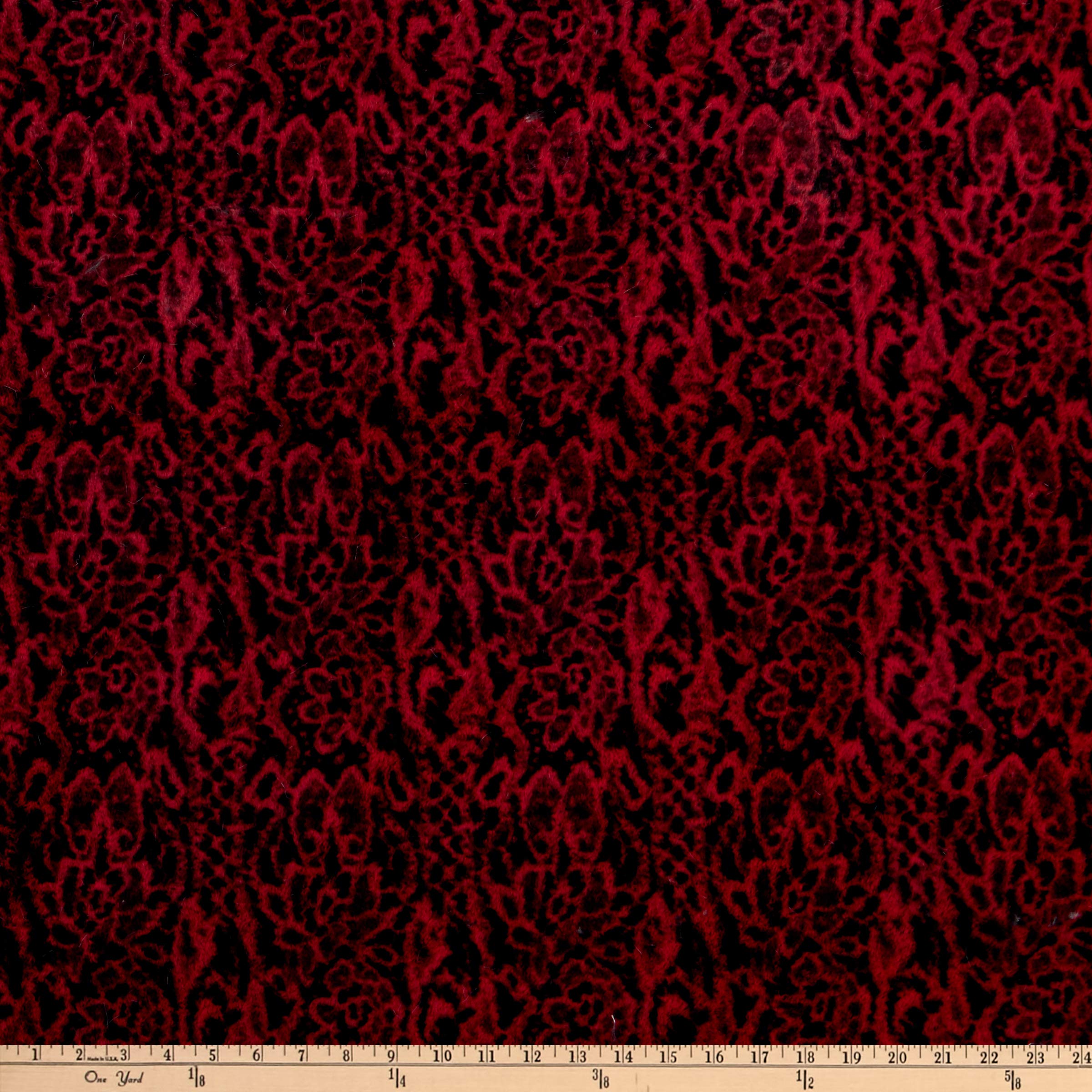 Shannon Minky Luxe Cuddle Seal Lace Cardinal, Fabric by the Yard