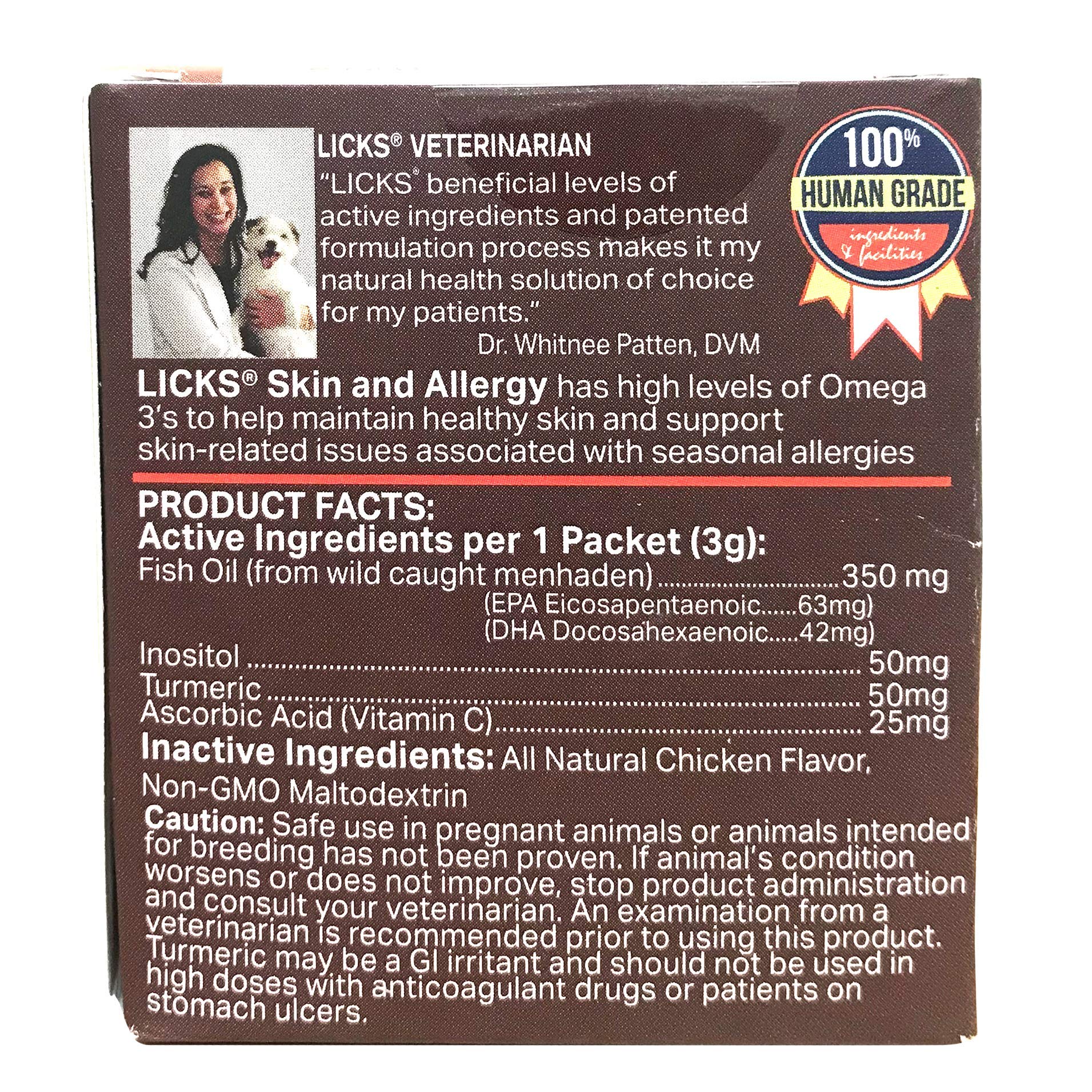 Licks Pill-Free Cat Skin and Allergy - Omega 3 Cat Allergy Relief - Cat Vitamins & Supplements for Itchy Skin - Turmeric Supplement for Cat Skin - Gel Packets - 30 Use