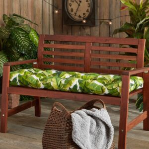 Greendale Home Fashions Outdoor 51x18-inch Bench Cushion, Set of 1, Tropical White